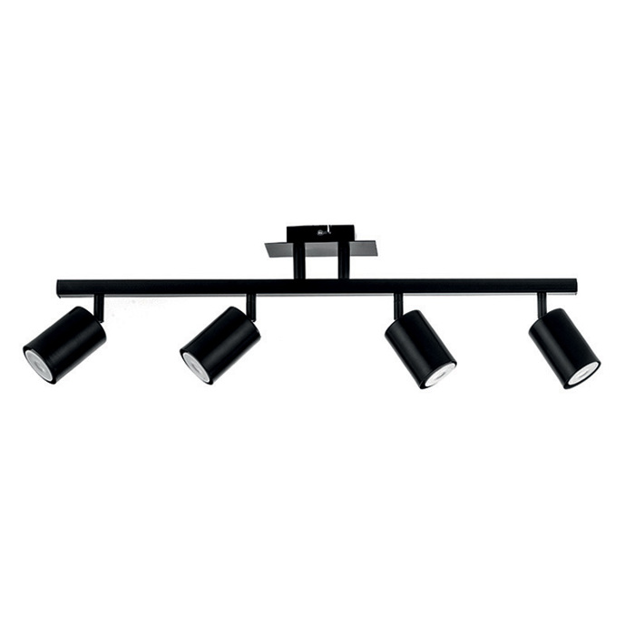 INLIGHT ΤΕΤΡΑΦΩΤΟ ΣΠΟΤ ΡΑΓΑ ΜΕΤΑΛΛΙΚΟ ΜΑΥΡΟ GU10 70x22cm 9081-4