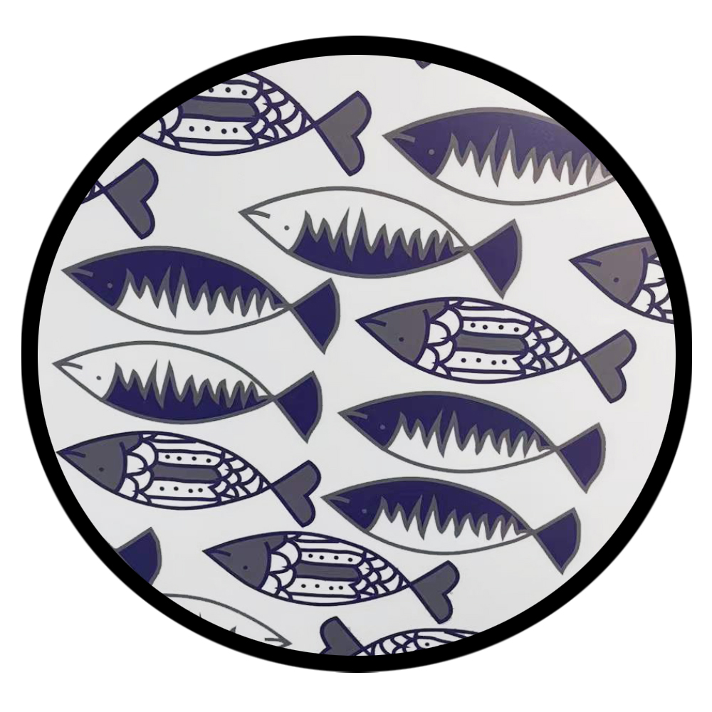 InTheBox FISHY ΔΙΣΚΟΣ ΔΙΑΚΟΣΜΗΣΗΣ 40x40x4 MDF ΛΕΥΚΟ ΜΠΛΕ ΜΑΥΡΟ 024377