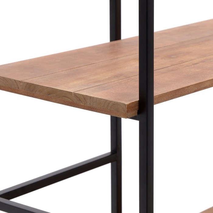 INART ΡΑΦΙΕΡΑ ΓΩΝΙΑΚΗ ΜΕΤΑΛΛΙΚΗ ΞΥΛΙΝΗ NATURAL 115X115X130 3-50-078-0006