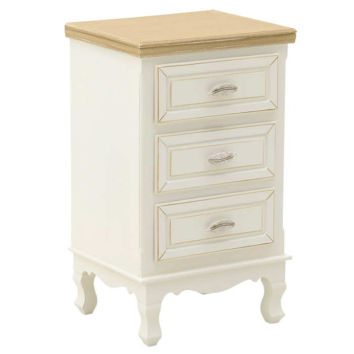INART ΚΟΜΟΔΙΝΟ ΞΥΛΙΝΟ ΛΕΥΚΟ NATURAL 41X33,5X68 3-50-147-0096