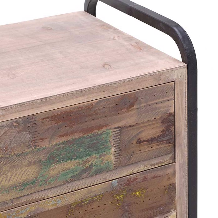 INART ΣΥΡΤΑΡΙΕΡΑ ΞΥΛΙΝΗ NATURAL ΜΑΥΡΗ 94X40X97 3-50-156-0063