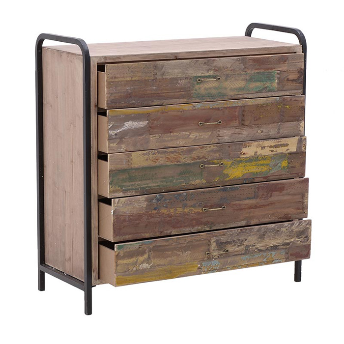 INART ΣΥΡΤΑΡΙΕΡΑ ΞΥΛΙΝΗ NATURAL ΜΑΥΡΗ 94X40X97 3-50-156-0063