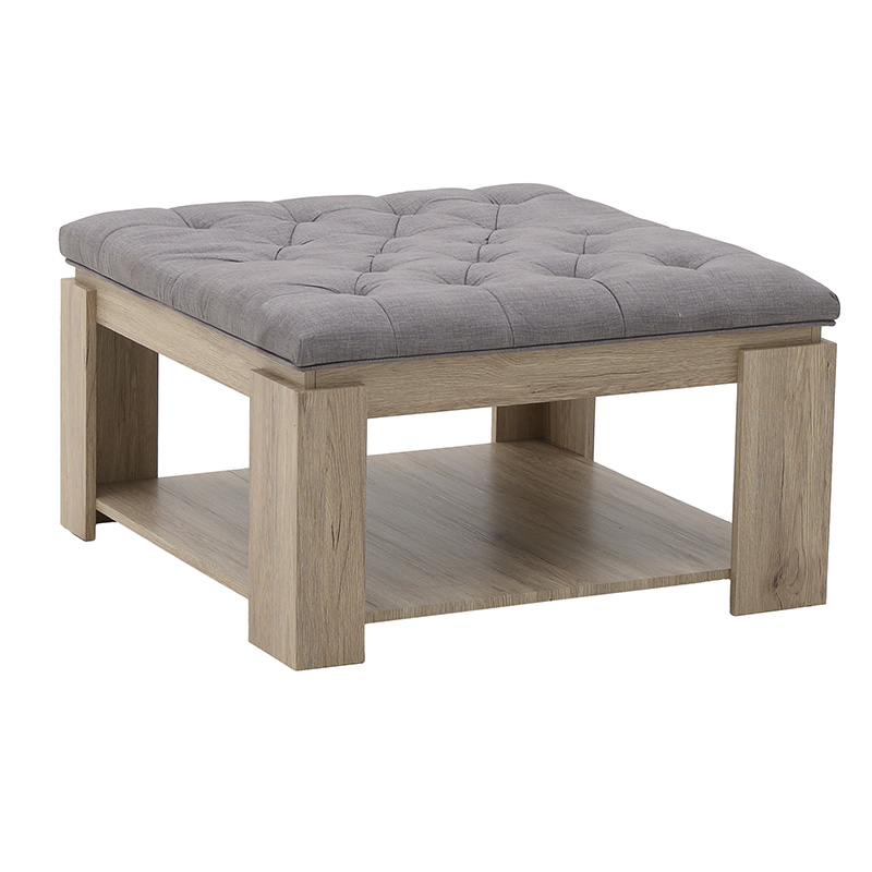 INART ΞΥΛΙΝΟ ΤΡΑΠΕΖΙ ΣΑΛΟΝΙΟΥ ΣΕ ΓΚΡΙ NATURAL 80Χ80Χ45 3-50-433-0003