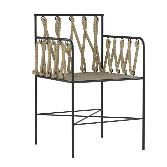 INART ΚΑΡΕΚΛΑ ΜΕΤΑΛΛΙΚΗ ΜΕ ΣΧΟΙΝΙ ΜΑΥΡΗ NATURAL 50X50X82 3-50-492-0001