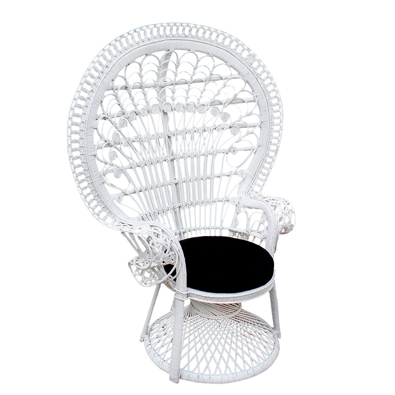 INART ΚΑΡΕΚΛΑ PEACOCK ΡΑΤΤΑΝ ΛΕΥΚΗ 115X72X149ΕΚ 3-50-908-0001