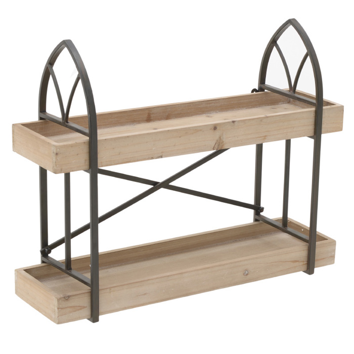 INART ΡΑΦΙ ΤΟΙΧΟΥ ΜΕΤΑΛΛΙΚΟ ΞΥΛΙΝΟ ΜΑΥΡΟ NATURAL 60X18X48 3-70-812-0148