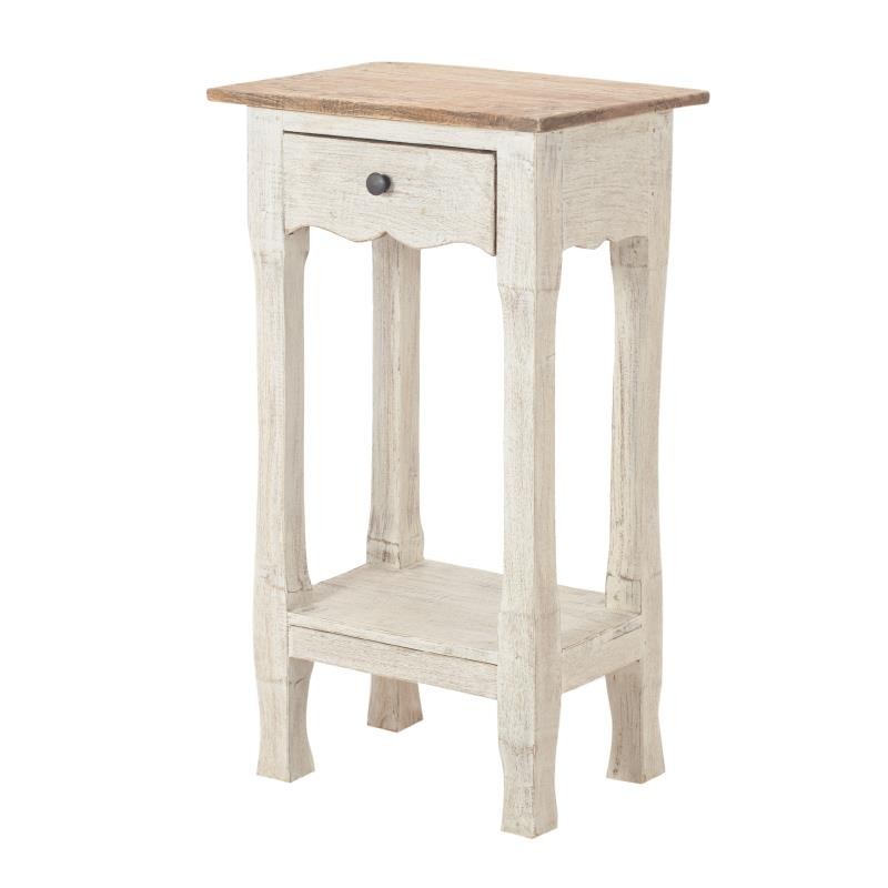 INART ΚΟΜΟΔΙΝΟ ΞΥΛΙΝΟ ΑΝΤΙΚΕ ΛΕΥΚΟ NATURAL 42X31X74 3-50-521-0011