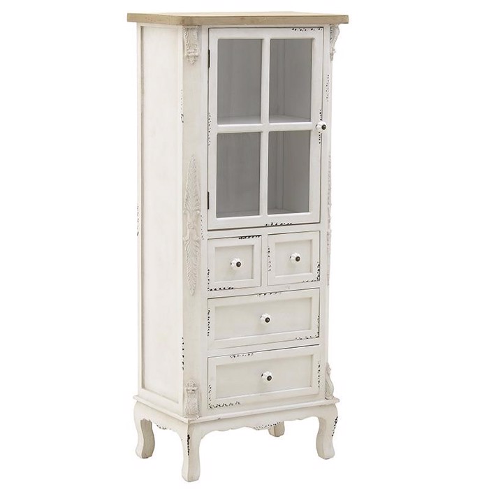 INART ΒΙΤΡΙΝΑ ΣΥΡΤΑΡΙΕΡΑ ΞΥΛΙΝΗ ΛΕΥΚΗ NATURAL 56X34X132 3-50-913-0031