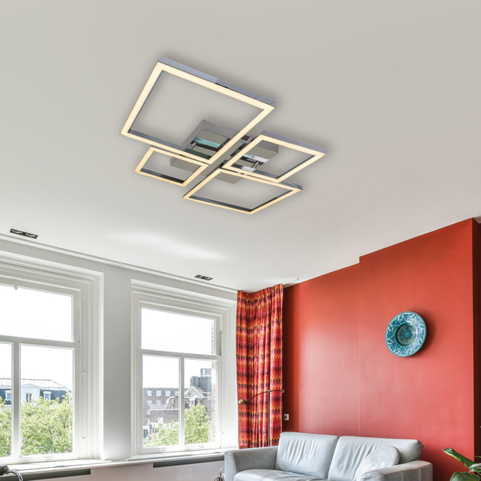 InLight Πλαφονιέρα οροφής μαύρη LED 70W με 3CCT controller/dimer 65cm ...