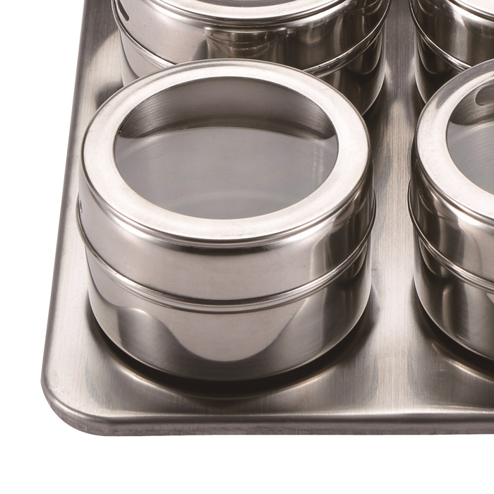 Bergner Masterpro Σετ 10 Τεμαχίων Βαζα Μπαχαρικων Inox σε Βαση BGMP006101
