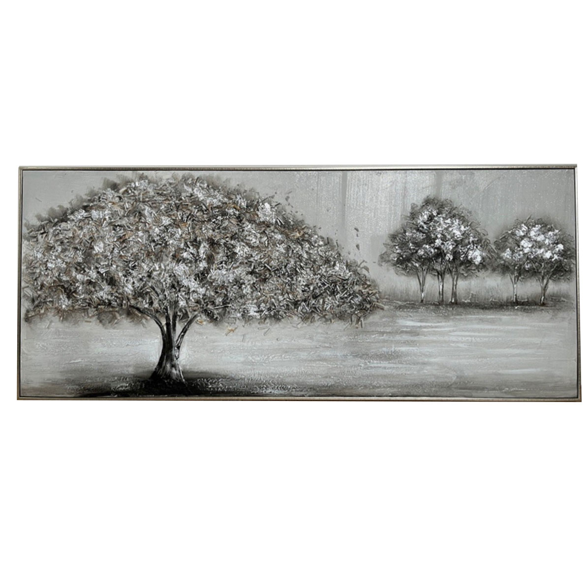 Zen Collection Πίνακας Ζωγραφικής με Κορνίζα Τοπίο με Δέντρα Χρυσό ...