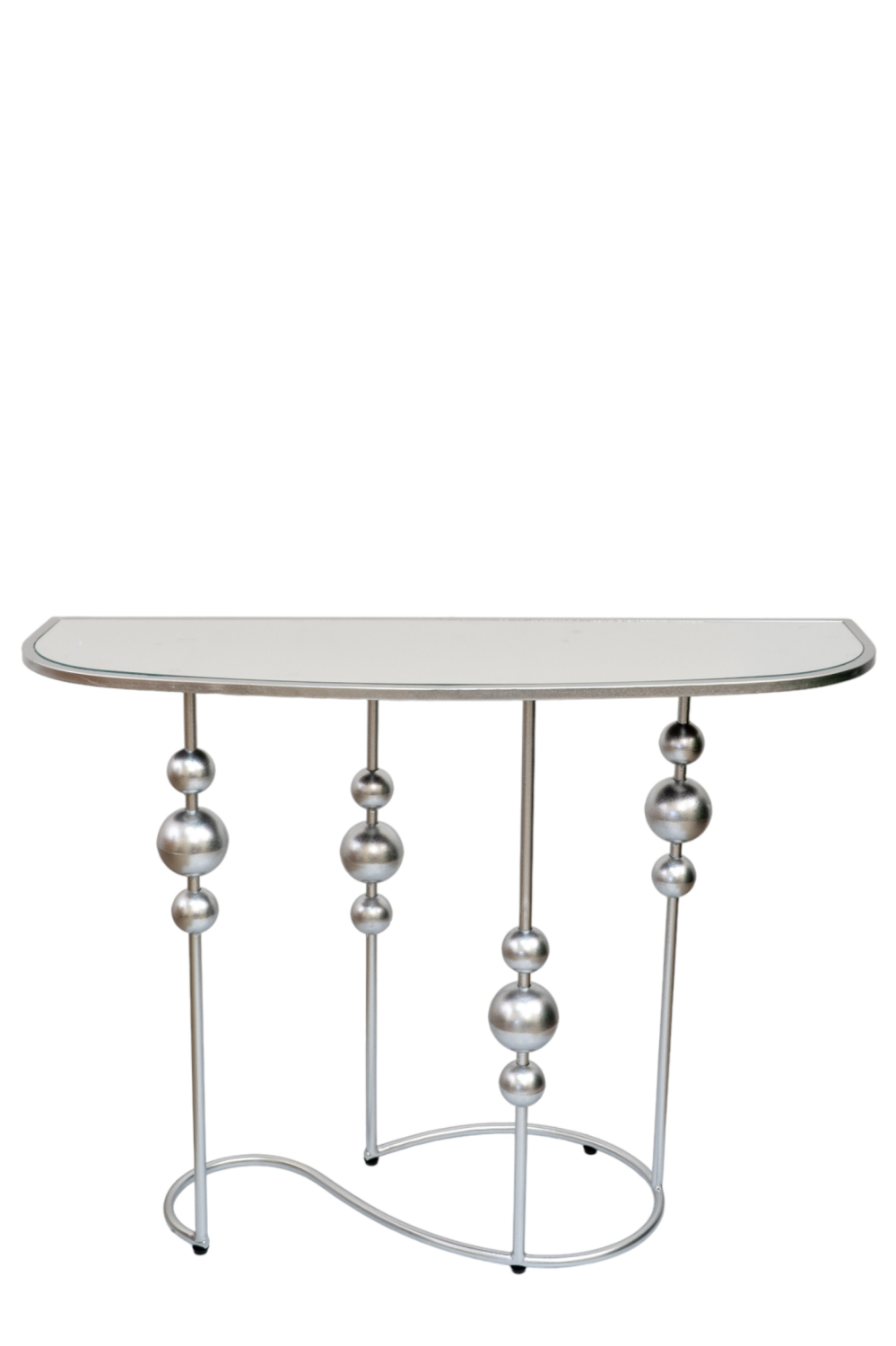 Zen Collection ΚΟΝΣΟΛΑ ΜΕΤΑΛΛΙΚΗ ΑΣΗΜΙ ΟΒΑΛ ΜΕ ΜΠΙΛΙΕΣ 110Χ38Χ80ΕΚ 49457