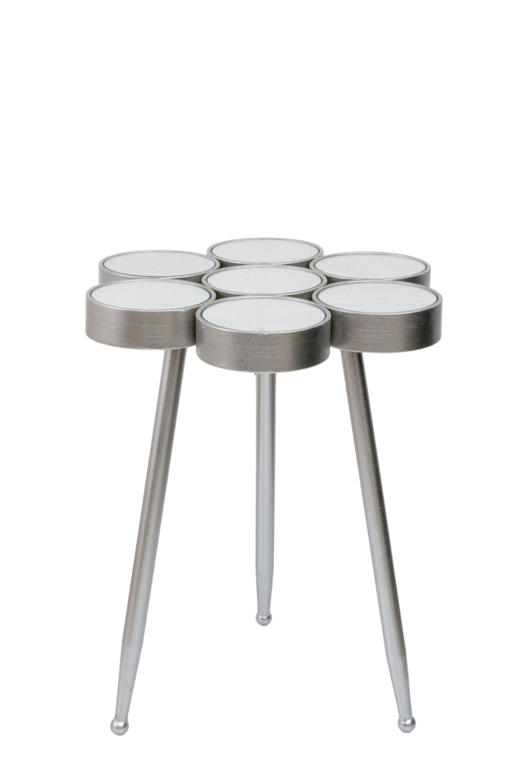 Zen Collection ΤΡΑΠΕΖΙ ΑΣΗΜΙ ΜΕΤΑΛΛΙΚΟ ΒΟΗΘΗΤΙΚΟ 50Χ50Χ60ΕΚ ΜΕ ΚΥΚΛΟΥΣ ...